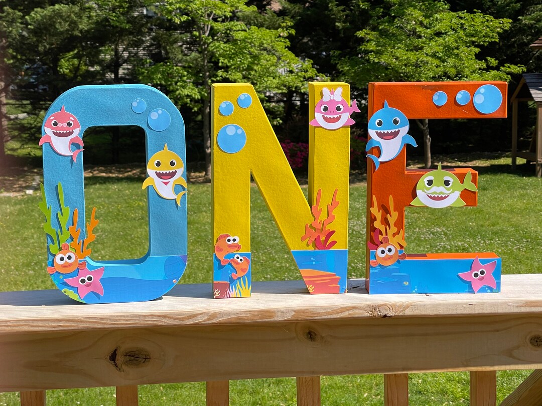 12 Inch ONE Baby Shark Letters / One Birthday Decor - Etsy