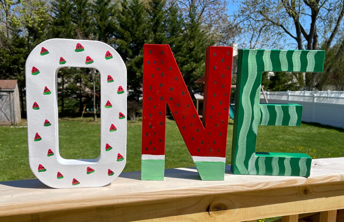 12 Inch ONE Watermelon Theme Letters / One Birthday Decor / - Etsy