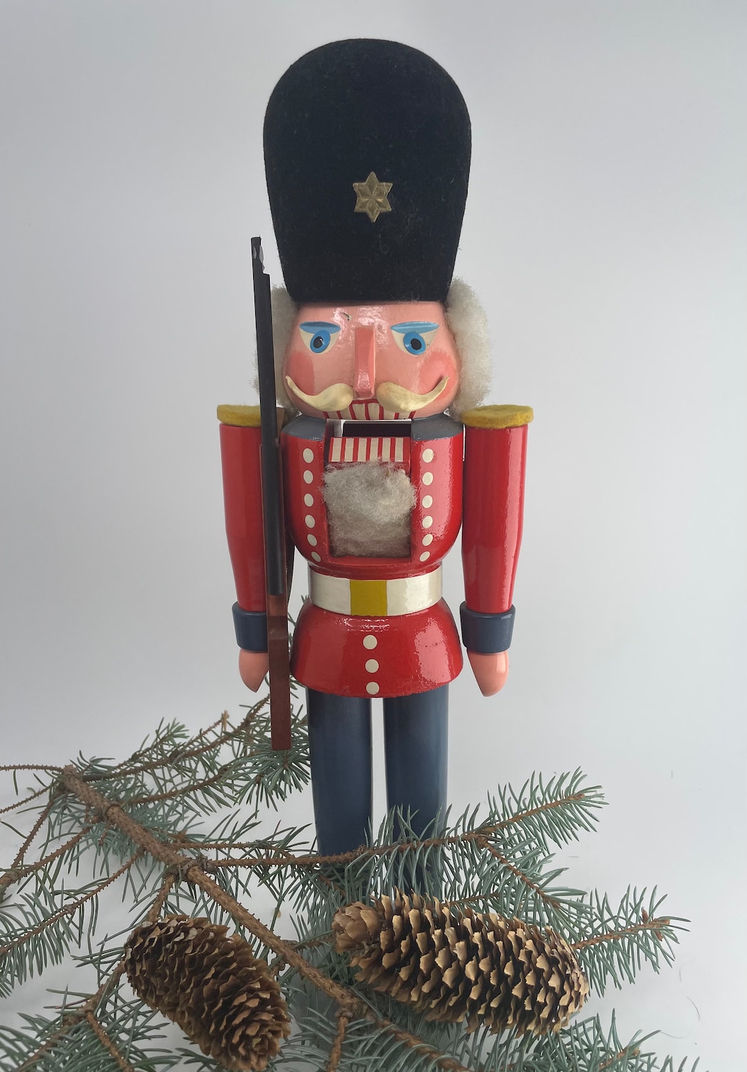 Vintage Nutcracker Guard Erzgebirge Folk Art GDR, Christmas Decoration ...
