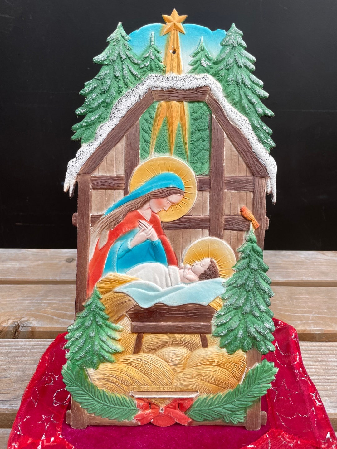 Old Standee Nativity Scene Embossed Cardboard Vintage - Etsy