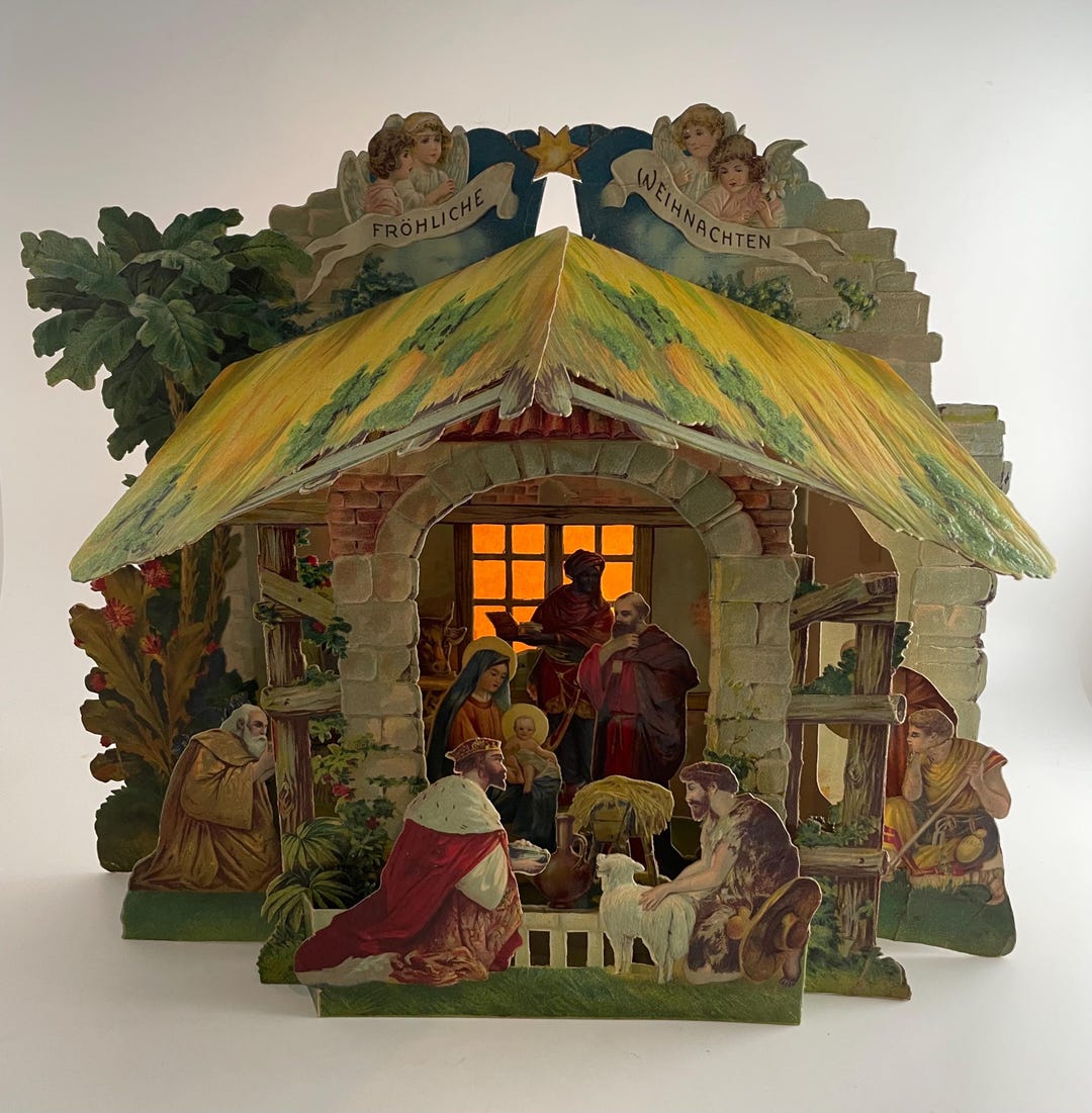 Diorama, Cardboard Nativity Scene, Foldable Nativity Scene, Christmas ...