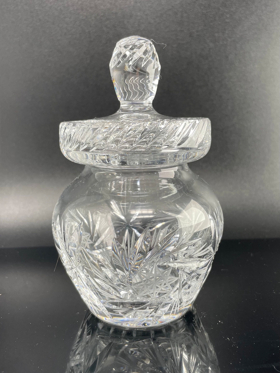 Vintage Vessel With Lid, Lead Crystal, Jam Bowl, Sling Star, Sun Wheel ...
