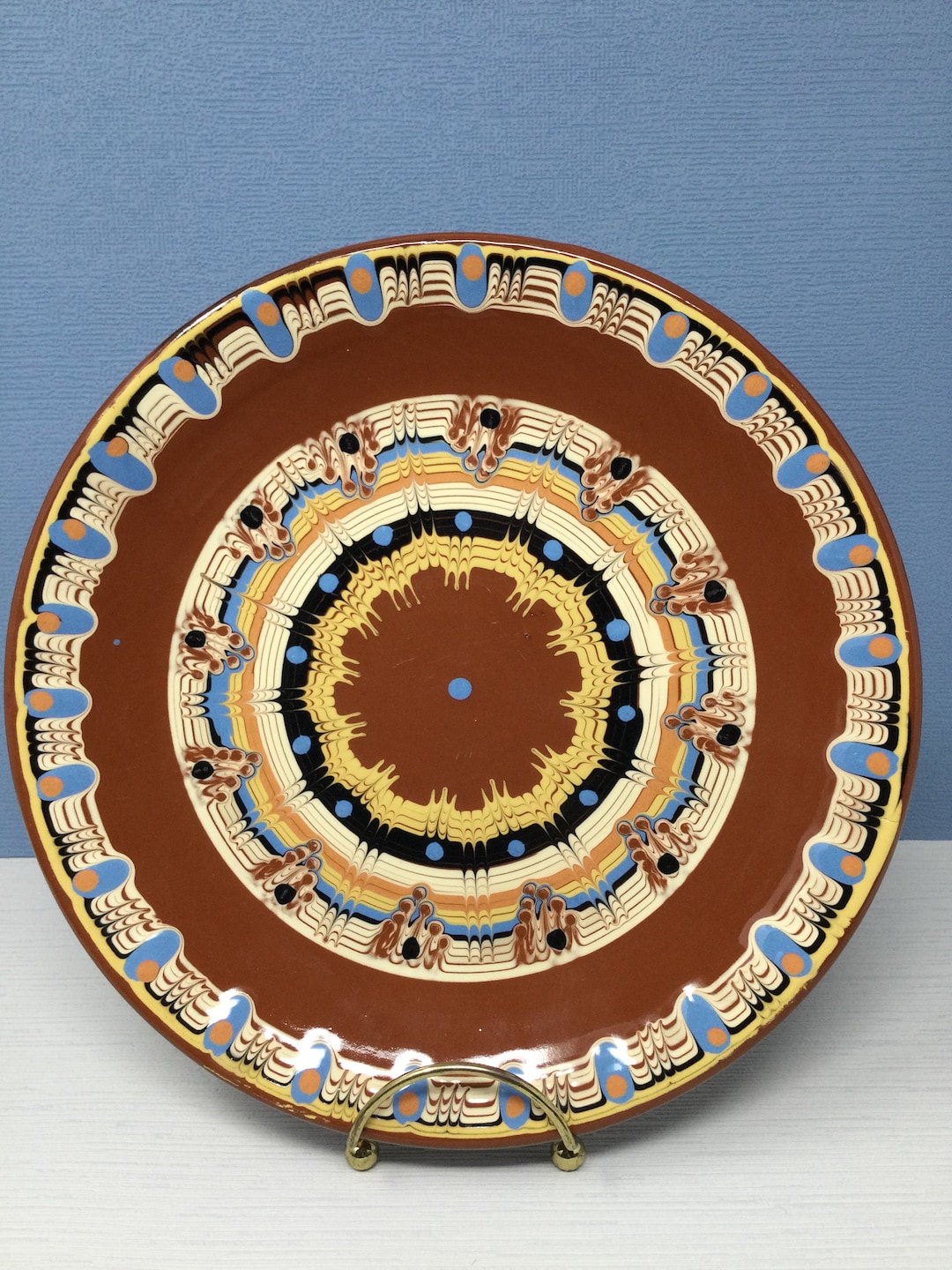 Vintage Ceramic Plate Eastern European Folk Art Ceramic Plate - Etsy
