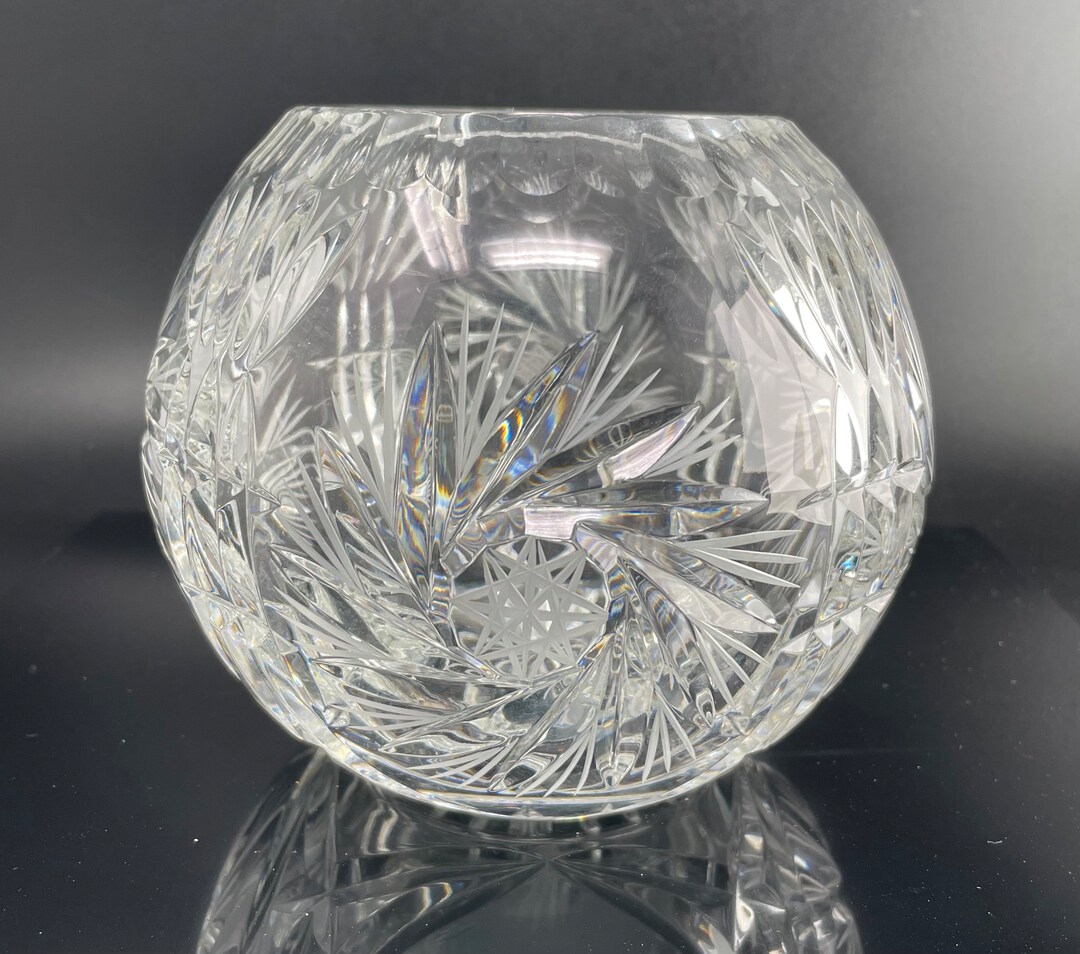 Vintage Vase Lead Crystal, Ball Vase Sling Star, Sun Wheel - Etsy