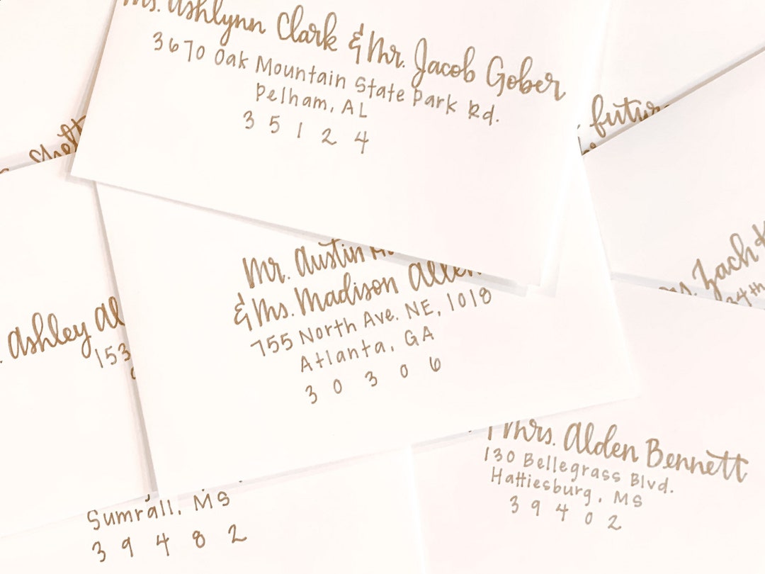Calligraphy Envelope Addressing, Hand-lettered Envelopes for Weddings ...