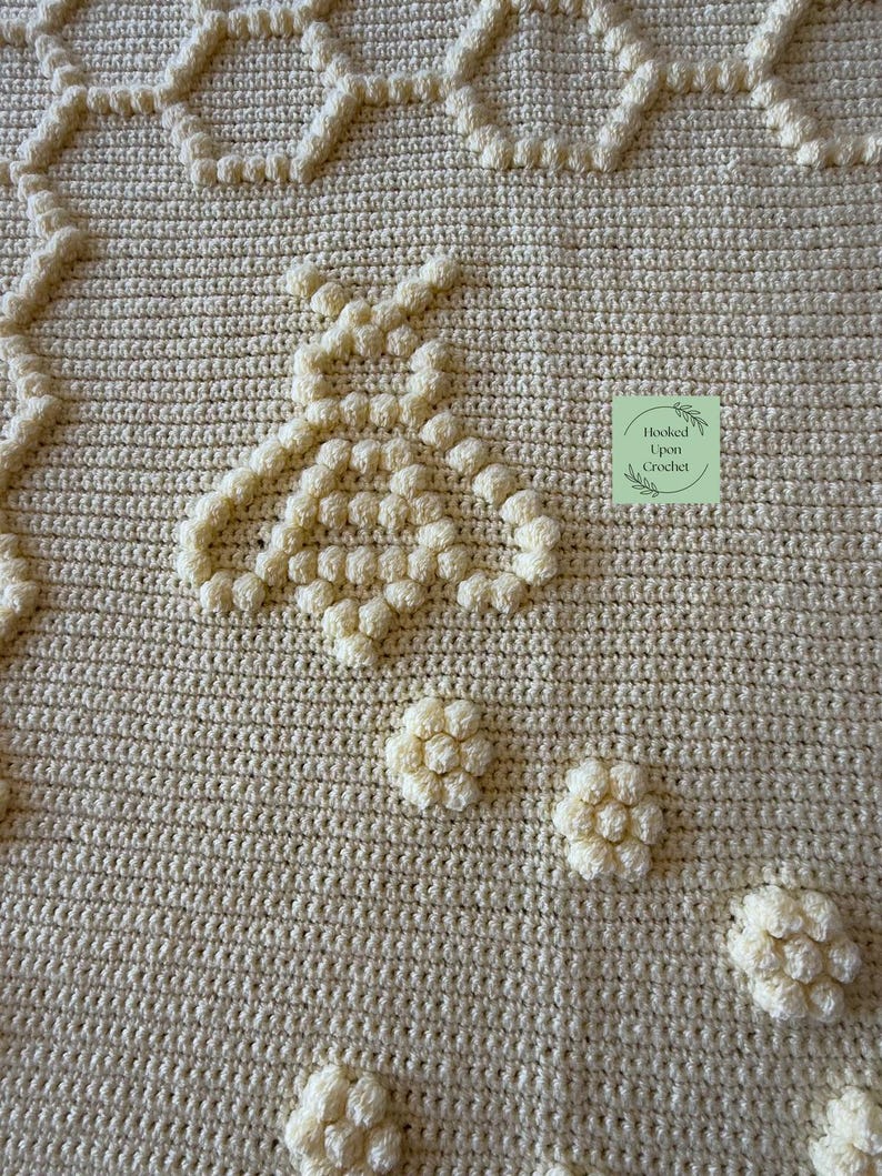 Crochet Bee Blanket Pattern | Bobble Stitch (PDF Pattern) | Honey ...