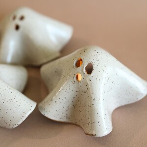 Handmade Ceramic Ghost Luminaries Pottery Halloween Decor Pottery Ghost ...