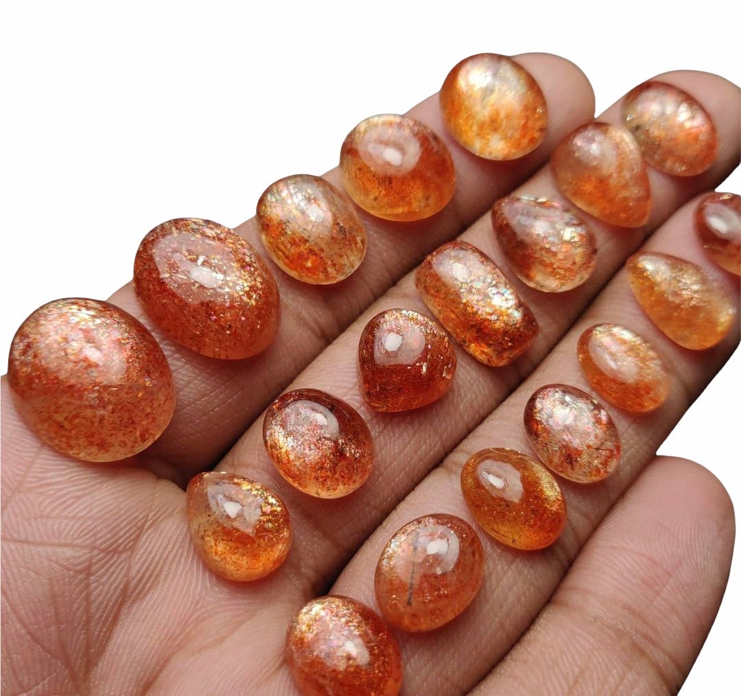 100% Natural Sunstone Cabochon, Rare Fire Sunstone, Sunstone Cabochon ...