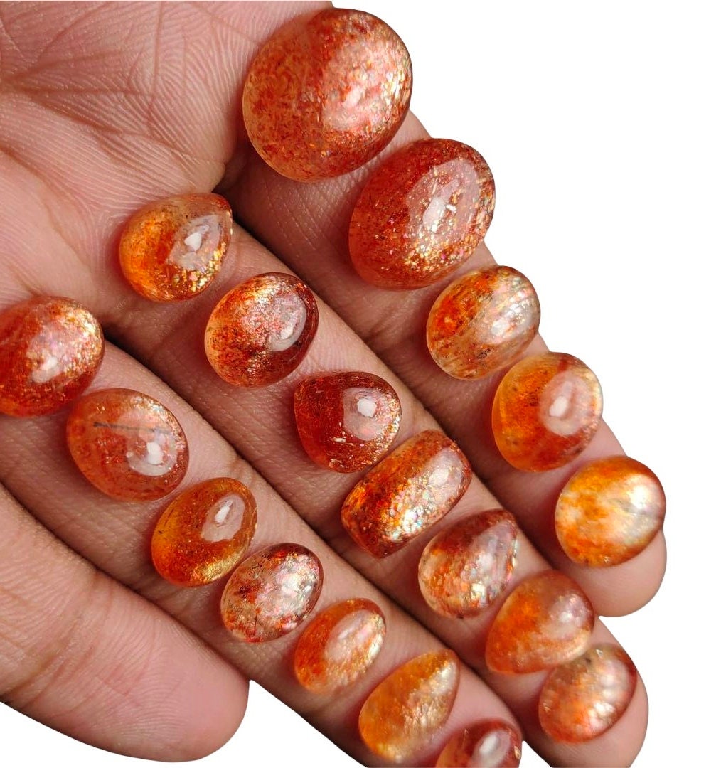 100% Natural Sunstone Cabochon Rare Fire Sunstone Sunstone - Etsy