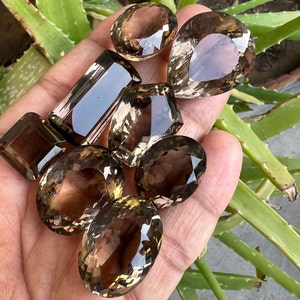 Smoky Quartz Cut Stone, Faceted Gemstone, Natural Quartz, Jewelry ...