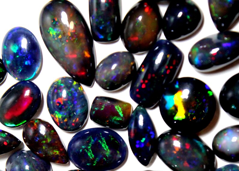 Fire Multi Natural Ethiopian Opal Cabochon Lot, Mix Shape Mix Size ...