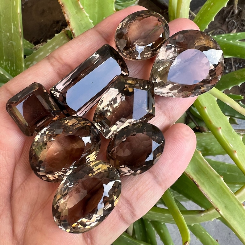 Smoky Quartz Cut Stone, Faceted Gemstone, Natural Quartz, Jewelry ...