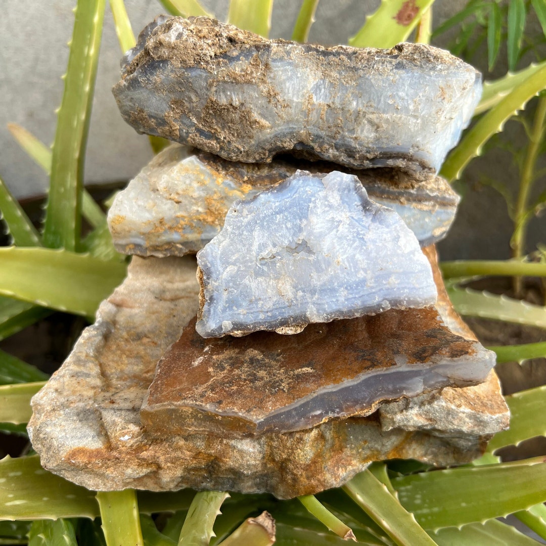 Natural Blue Less Agate Rough, Blue Less Agate Gemstone Row, Agate ...