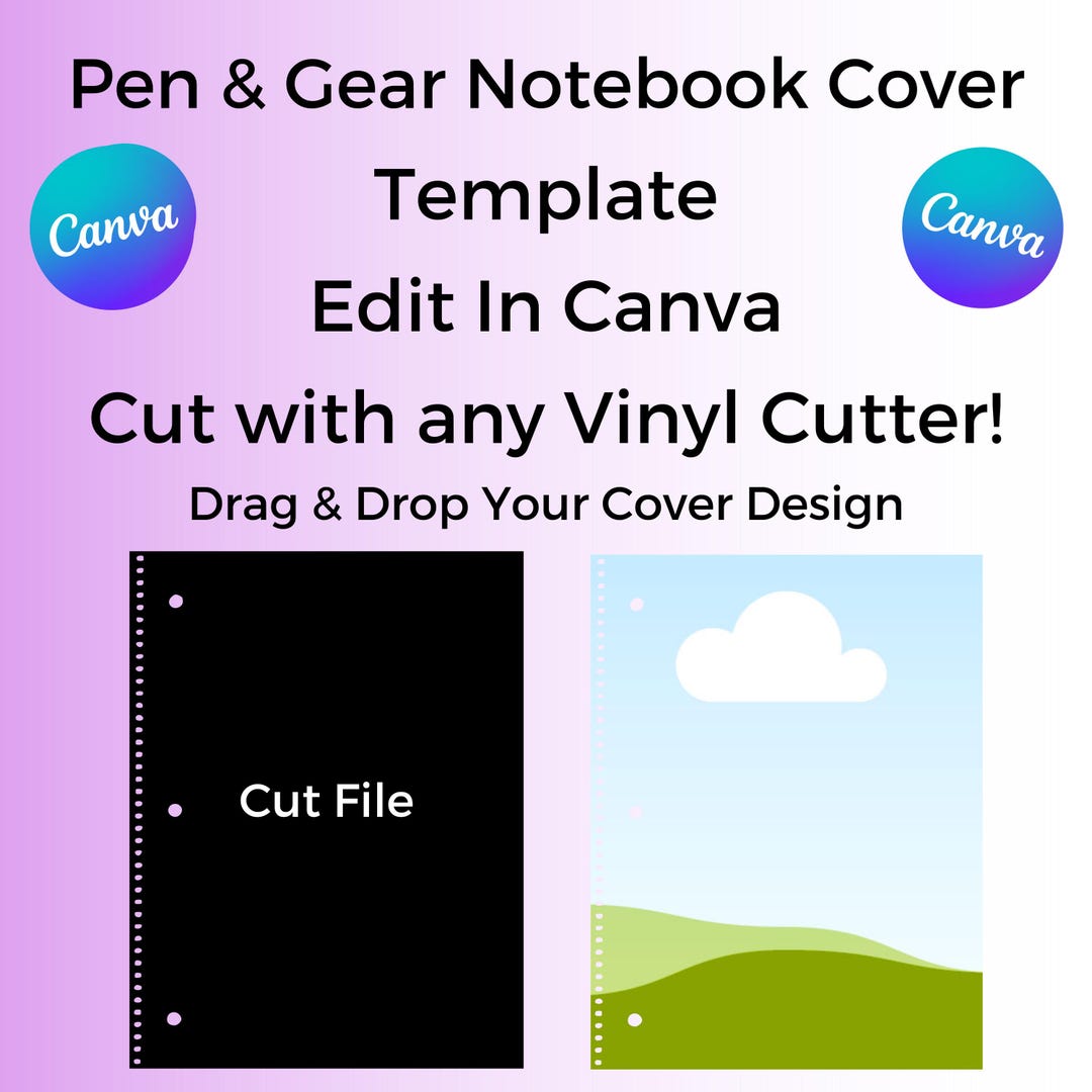 42 HOLE Notebook Cover Template Pen & Gear - Etsy