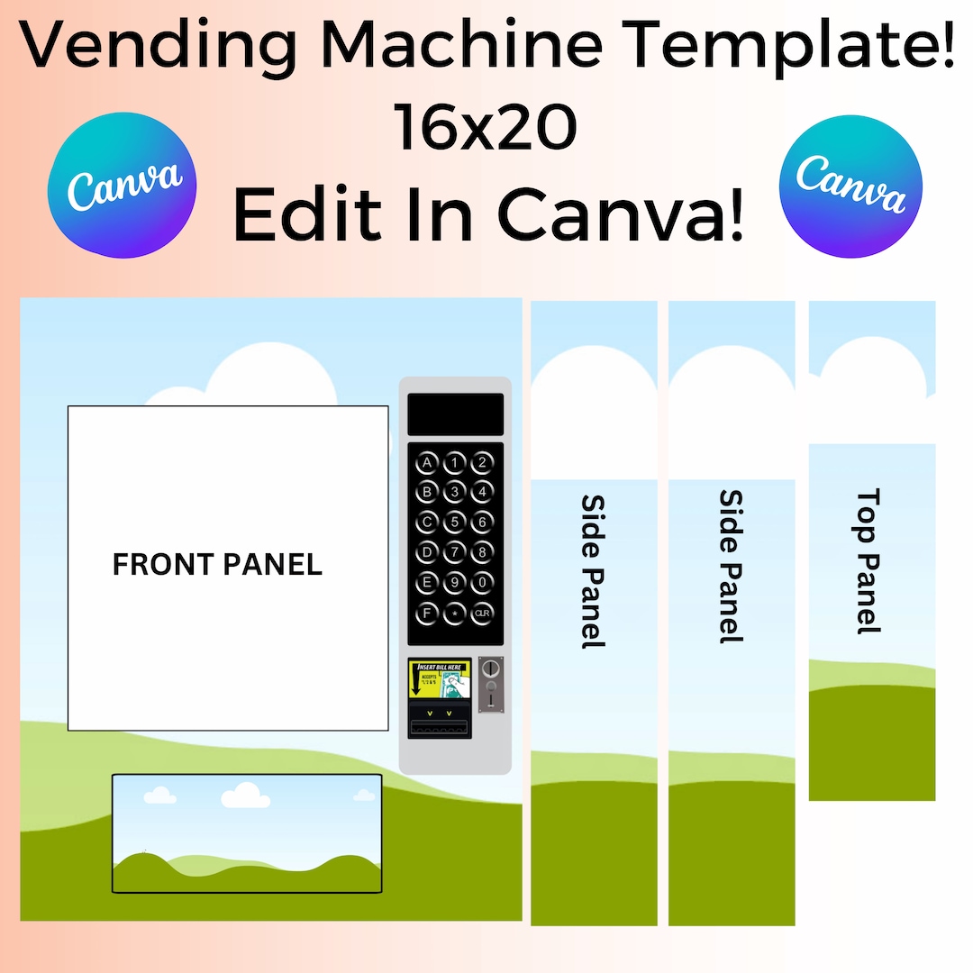 Vending Machine Template - Canva Editable Template - Etsy