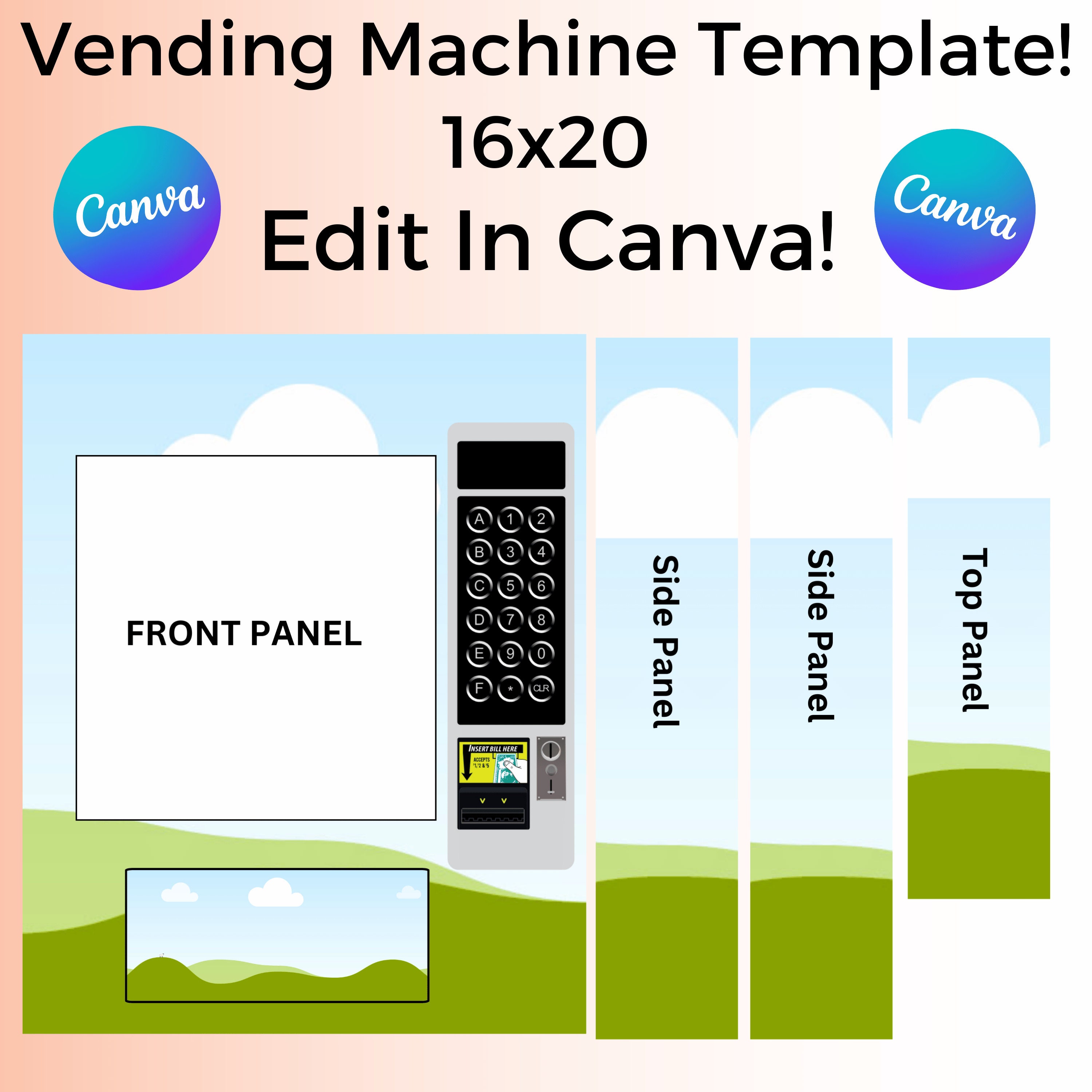 Vending Machine Template - Canva Editable Template - Etsy