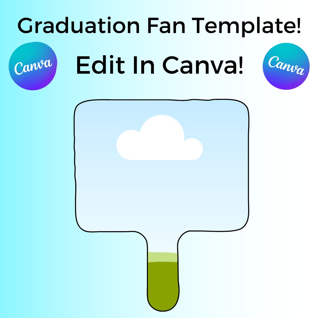 Graduation Fan Template - Canva Editable Template - Etsy