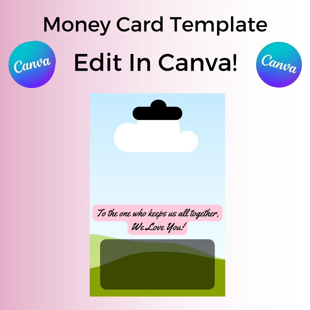 Money Card Template - Sublimation - Canva Editable Template - Etsy
