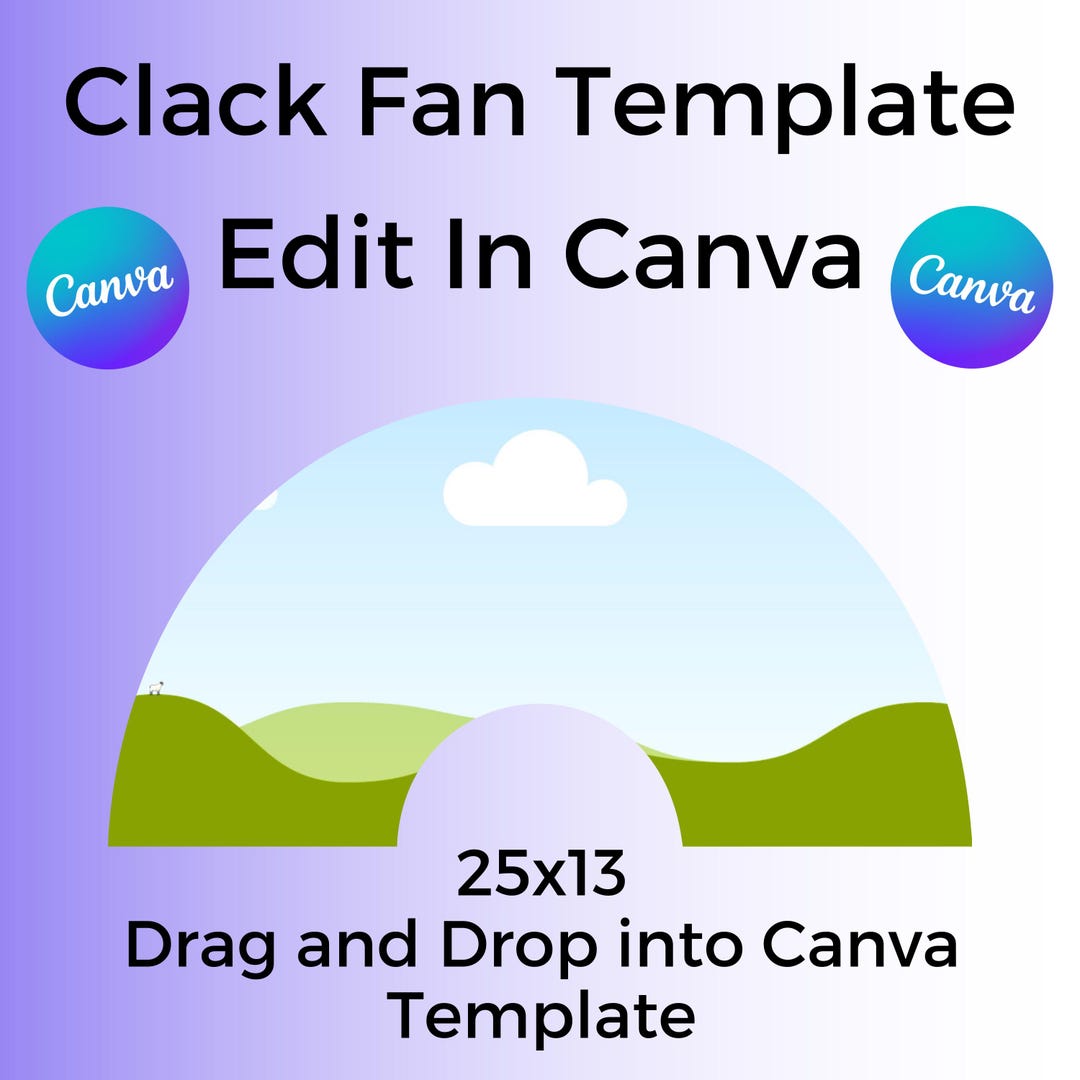 Clack Fan Sublimation Template - Canva Editable Template - Etsy