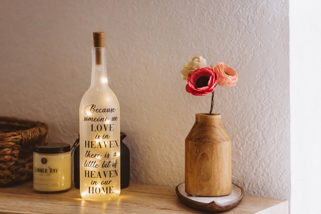Memorial Wine Bottle Light: Sympathy Gift, Bereavement Decor - Etsy