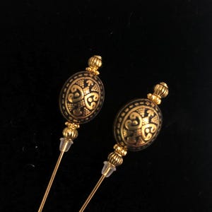 Oval Antiqued Gold Hat Pin in a Choice of Lengths - Etsy