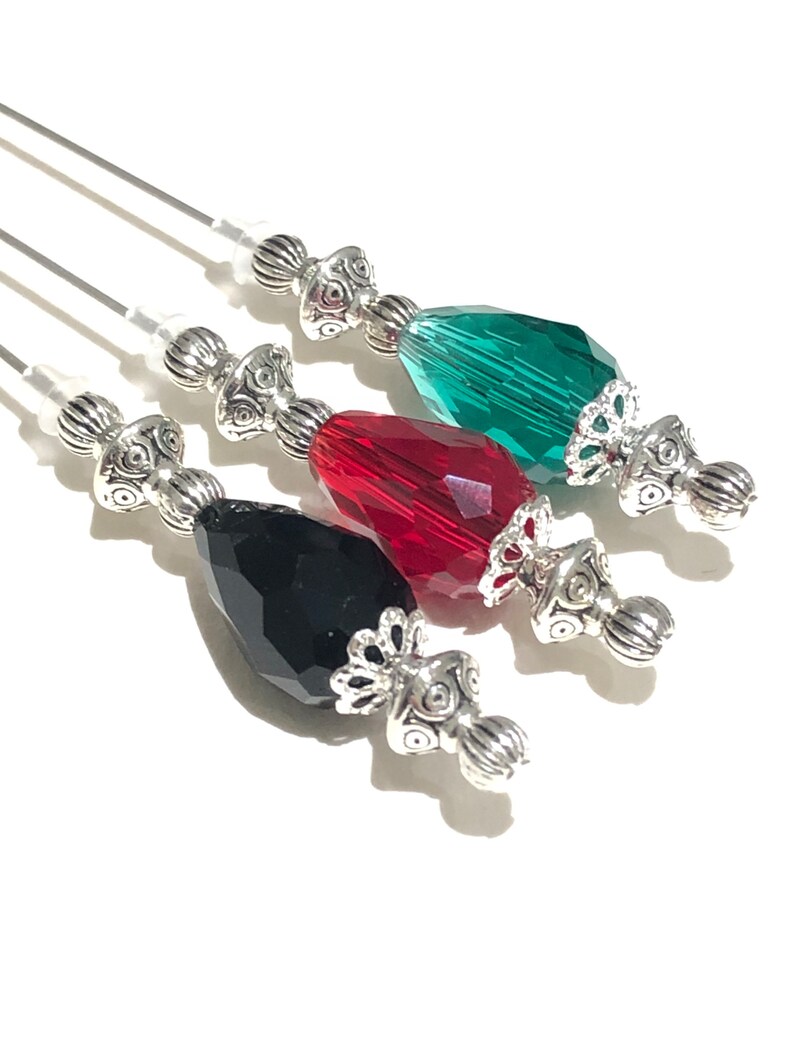 Tibetan Silver and Teardrop Crystal Hat Pins in a Choice of - Etsy