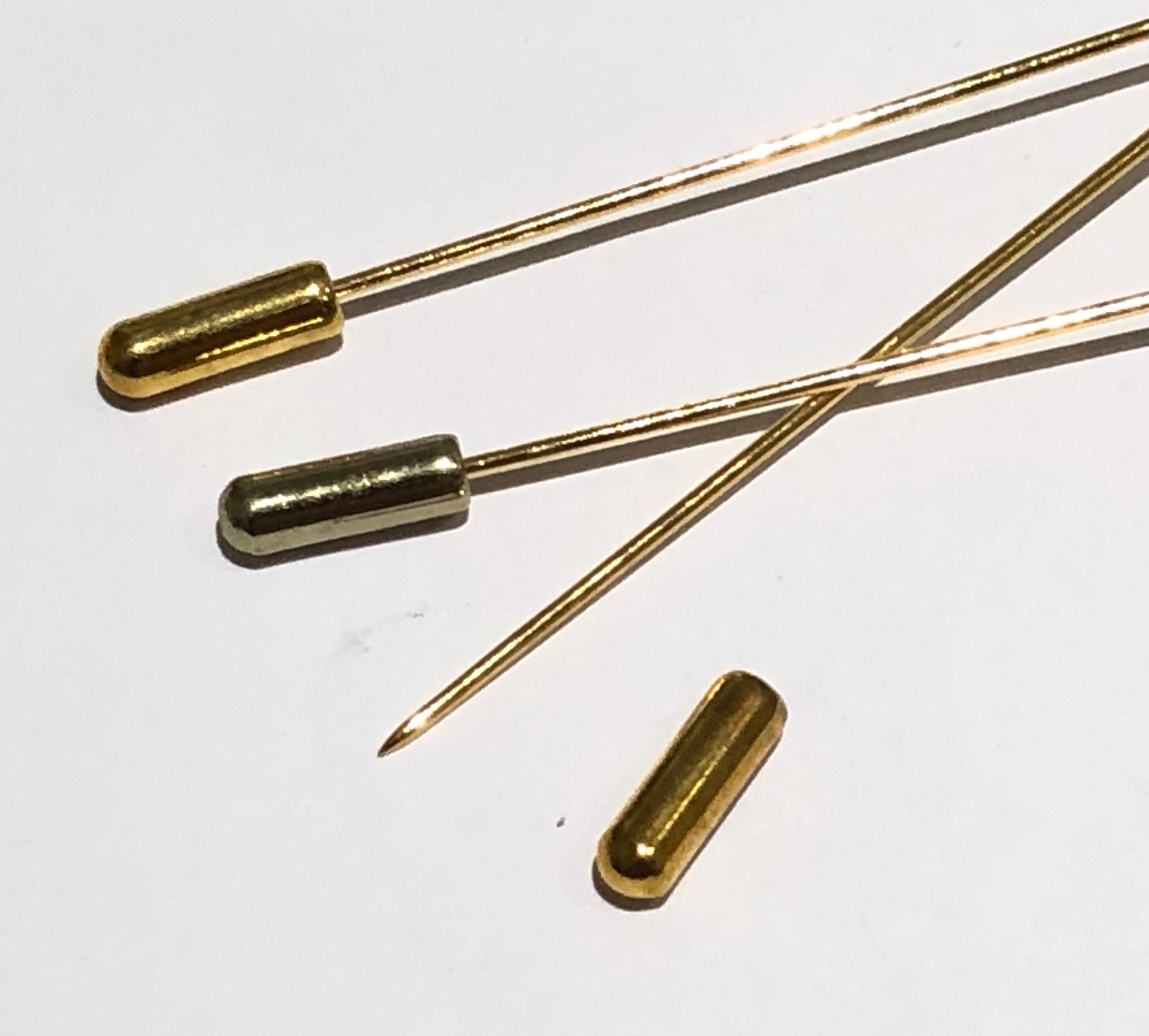 Crystal and Rhinestone Gold Hat Pins in a Choice of Colours: Long 15cm ...