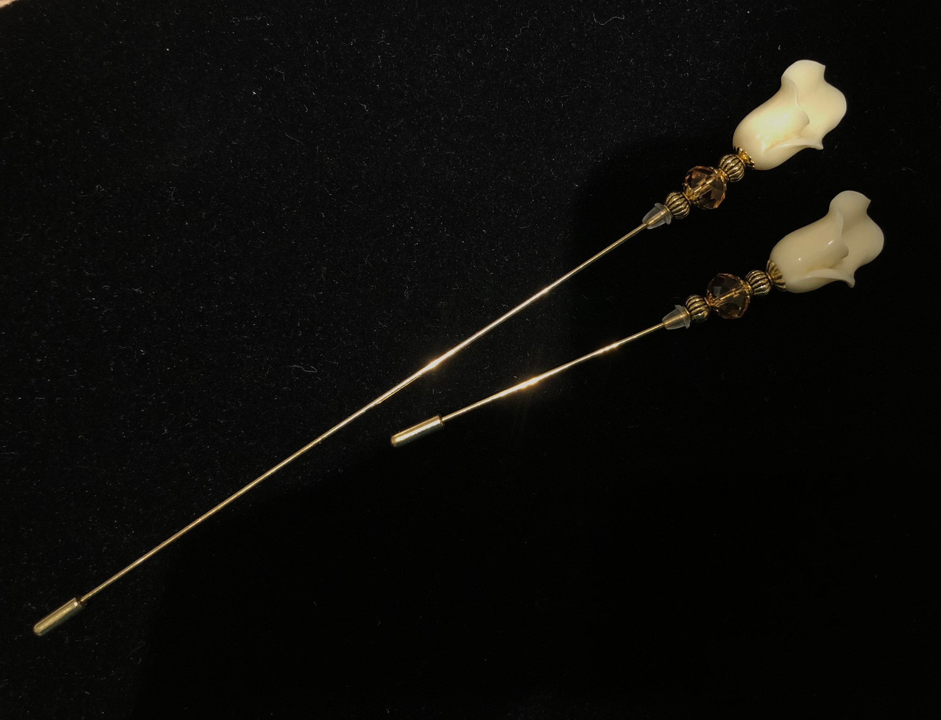 Gold and Cream Lily Flower Hat Pins: Choice of Lengths - Etsy