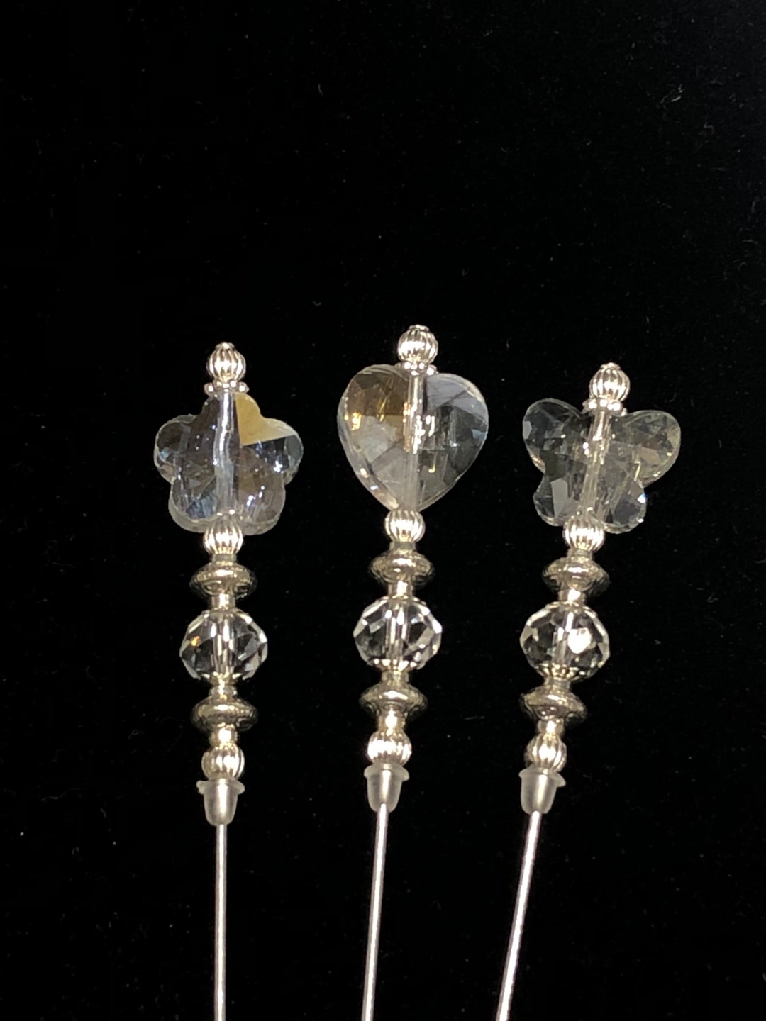 Crystal Hat Pins. A Selection of 3 Beautiful Designs and 2 Lengths - Etsy