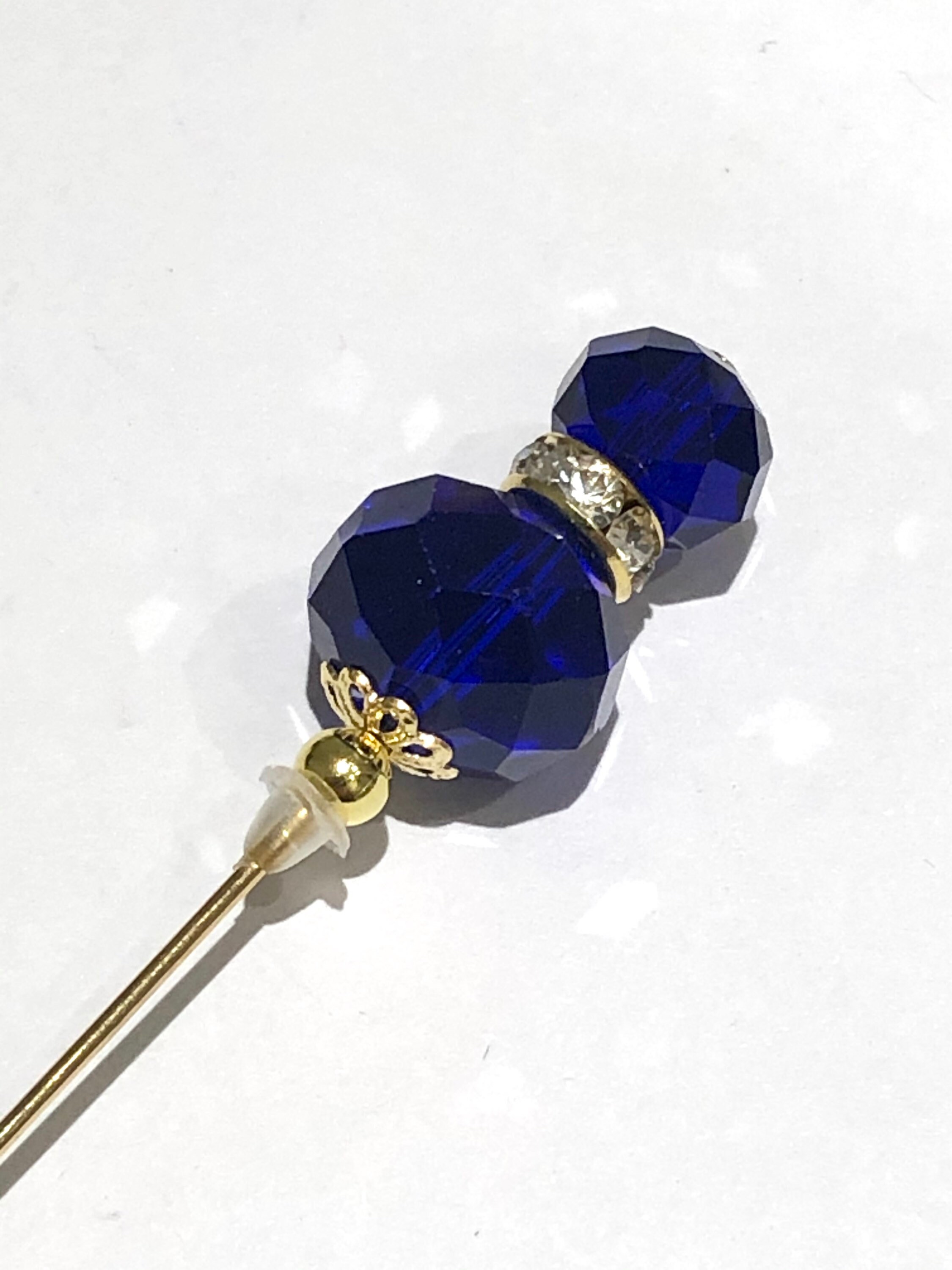 Crystal and Rhinestone Gold Hat Pins in a Choice of Colours: Long 15cm ...