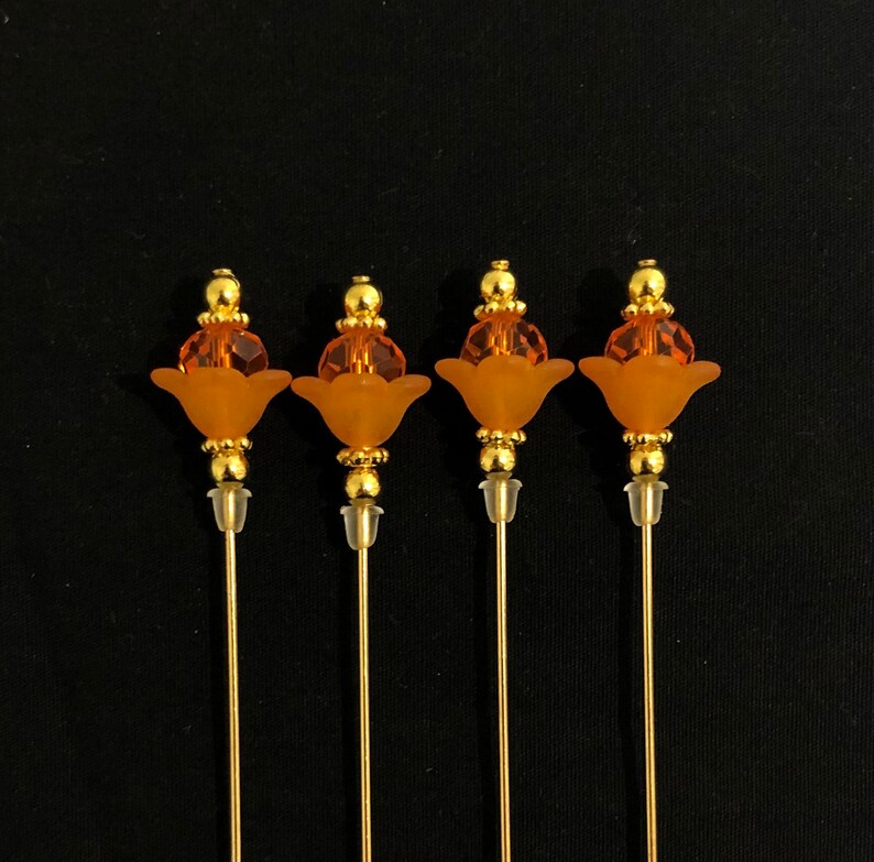 Beautiful Handmade Flower Pins Lots of Colours 2 Lengths - Etsy