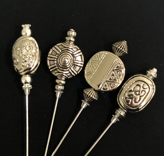 Silver Hat Pins. Choose From 4 Beautiful Designs 15cm Long - Etsy