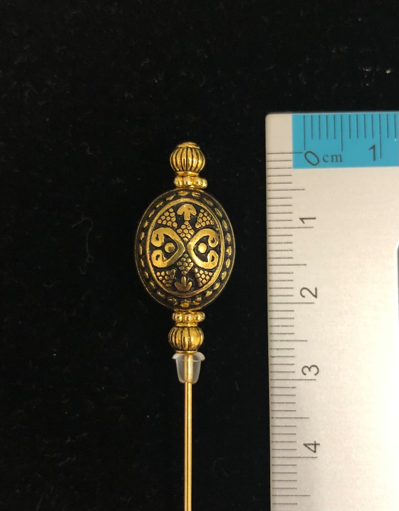 Oval Antiqued Gold Hat Pin in a Choice of Lengths - Etsy