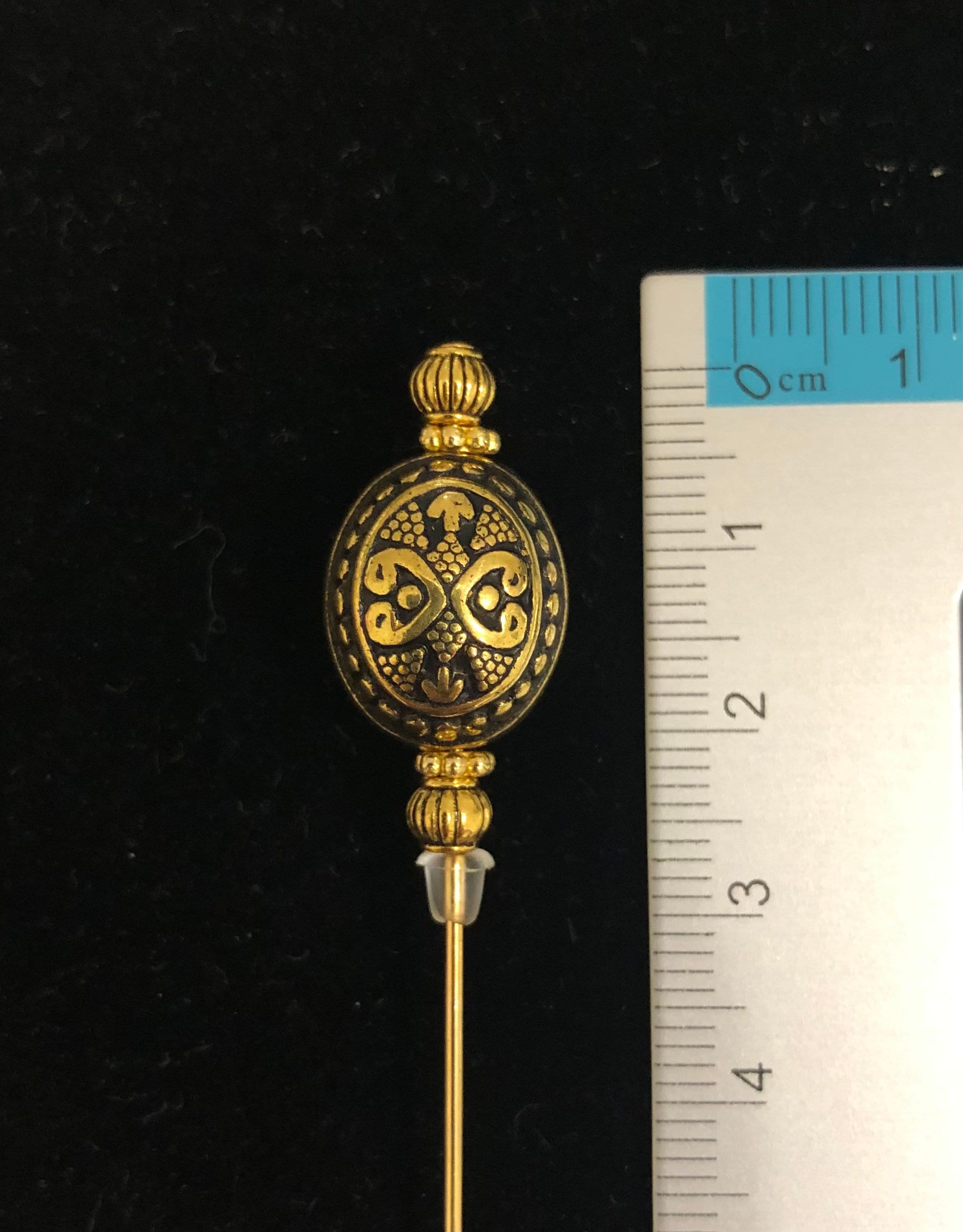 Oval Antiqued Gold Hat Pin in a Choice of Lengths - Etsy
