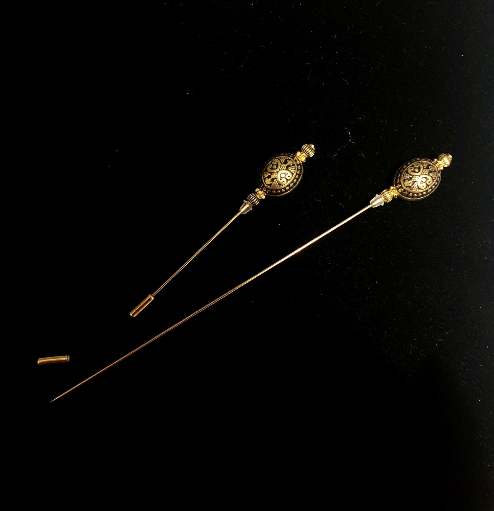Oval Antiqued Gold Hat Pin in a Choice of Lengths - Etsy