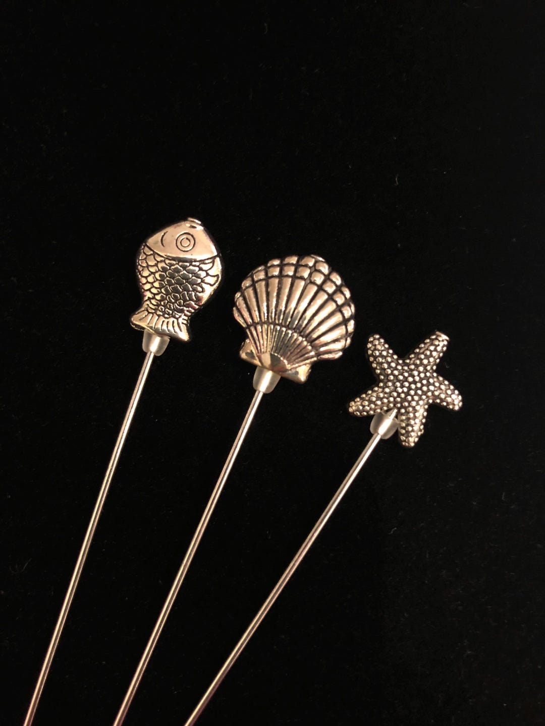 Ocean Themed Tibetan Silver Hat Pins/lapel Pins/stick Pins/hijab Pins ...
