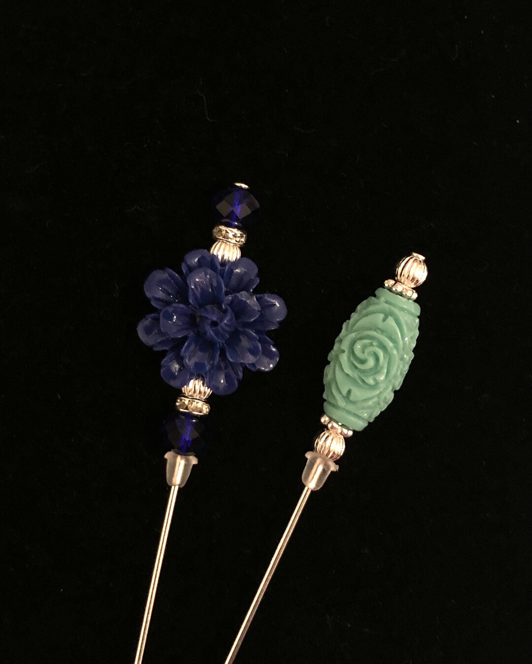 Blue and Teal Hat Pins/lapel Pins /hijab Pins/brooch Pins: 2 Beautiful ...