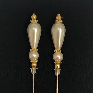 Teardrop Pearl Hat Pins in Silver or Gold With Choice of Length - Etsy