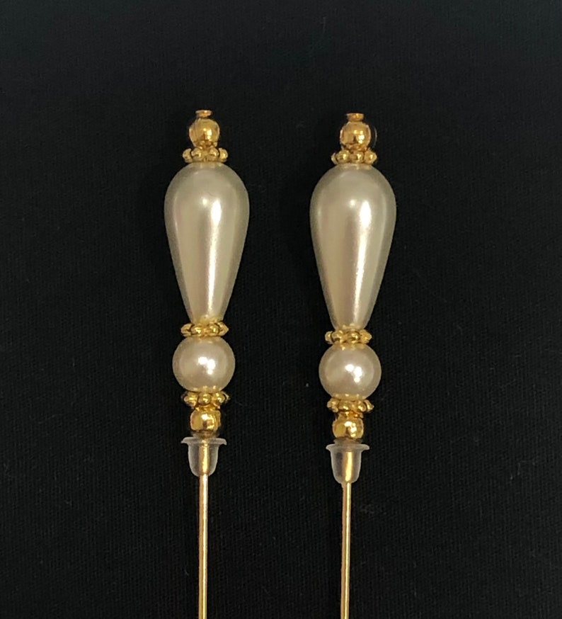 Teardrop Pearl Hat Pins in Silver or Gold With Choice of - Etsy