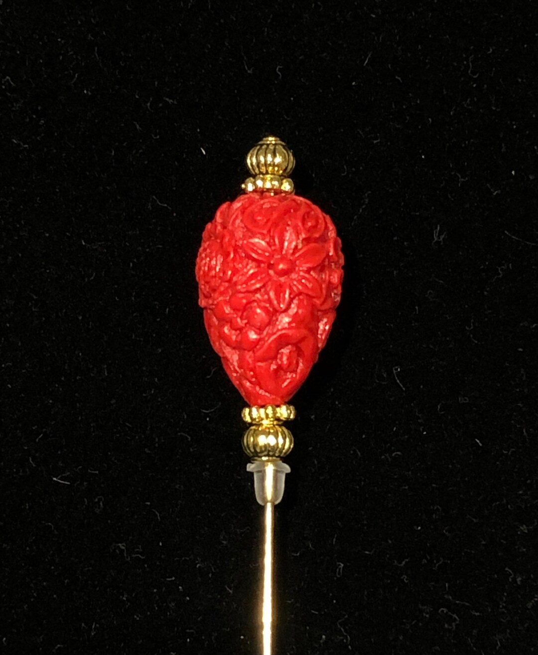 Red and Gold Teardrop Hat Pins: 7.5cm or 15cm Long - Etsy