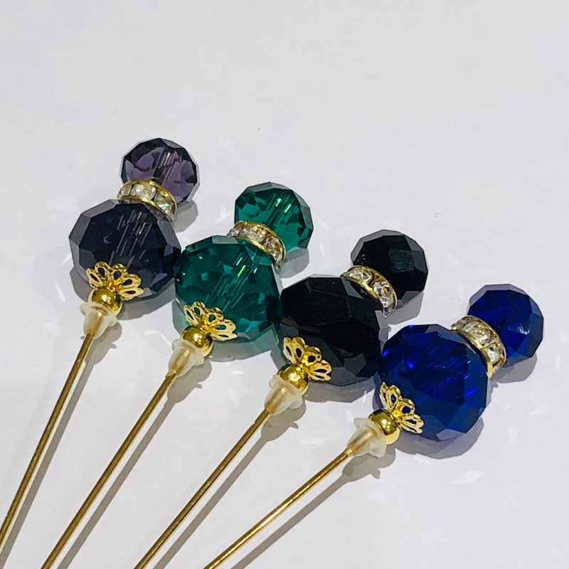 Green Rhinestone Hat Pins - Etsy