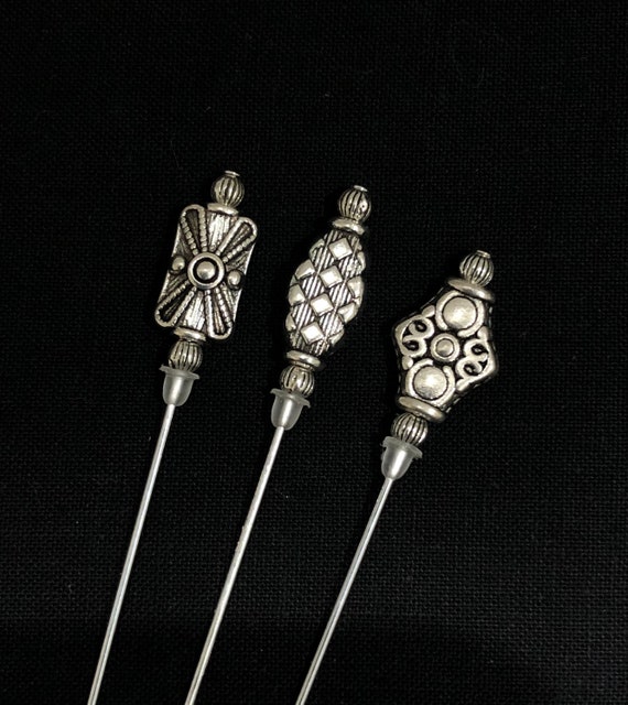 Tibetan Silver Hat Pins. A Selection of 3 Beautiful Designs | Etsy