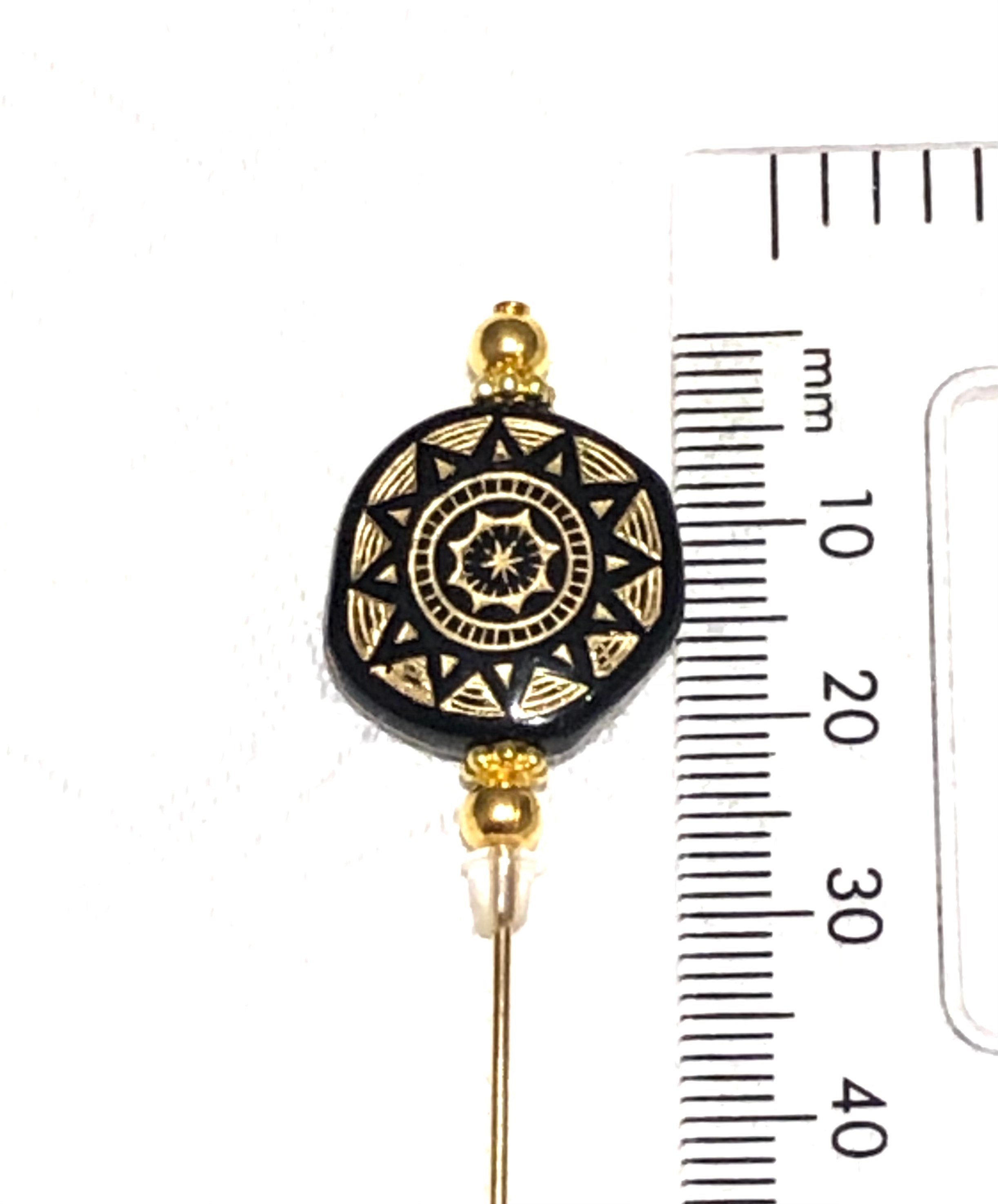 Black and Gold Hat Pins/lapel Pins /hijab Pins: A Selection of - Etsy