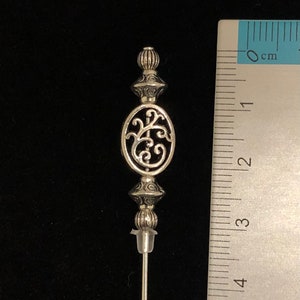 Ornate Hatpins in Silver or Gold and a Choice of Lengths: 15cm or 7.5cm ...