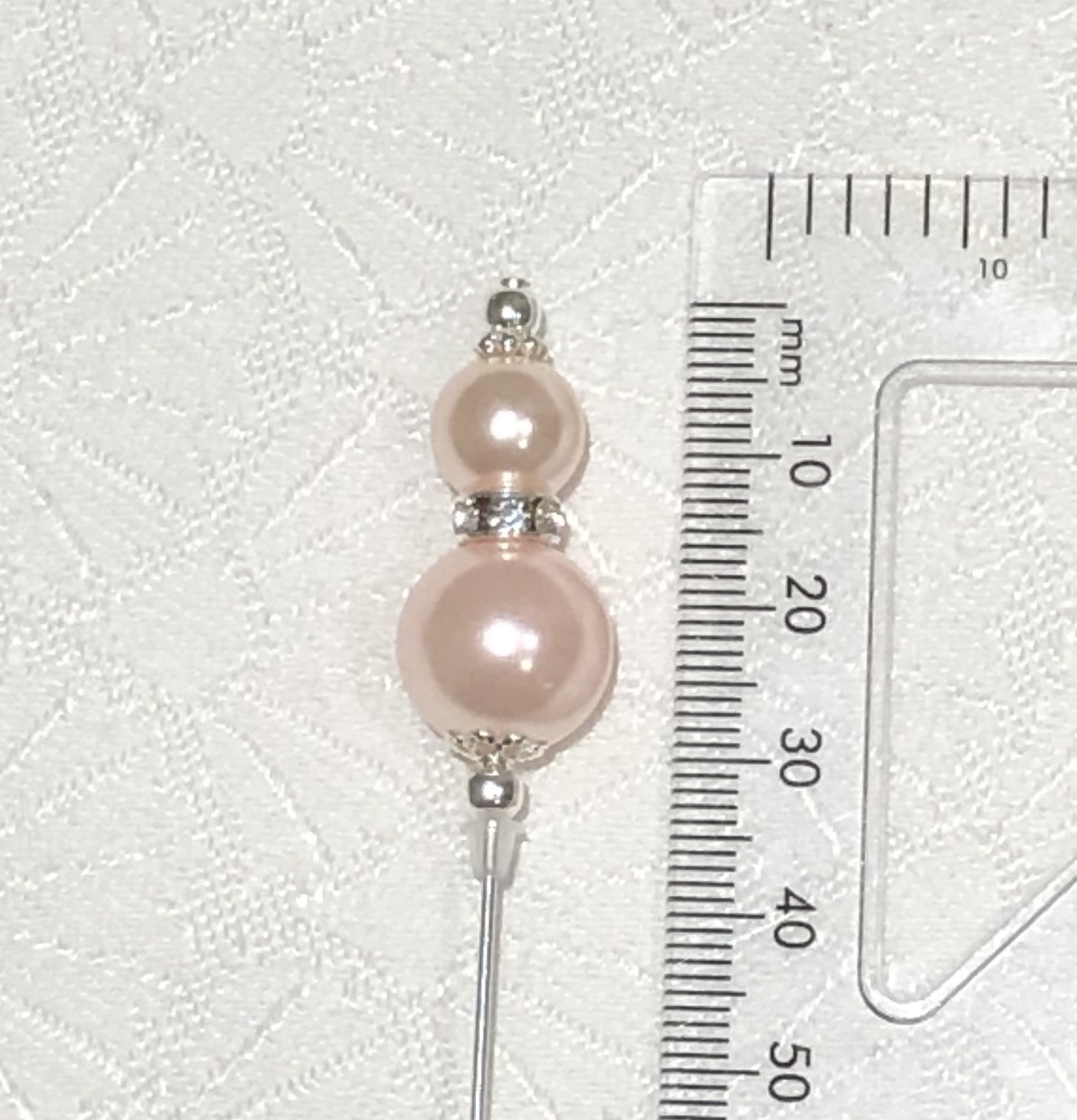 Long silver hat or lapel pins with flowers pearls and | Etsy