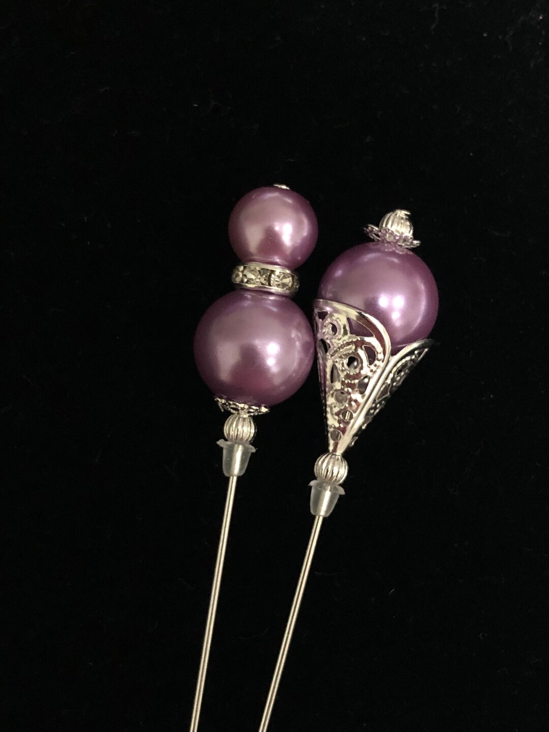 Pinky Purple Pearl Hat Pins in a Choice of 2 Designs - Etsy