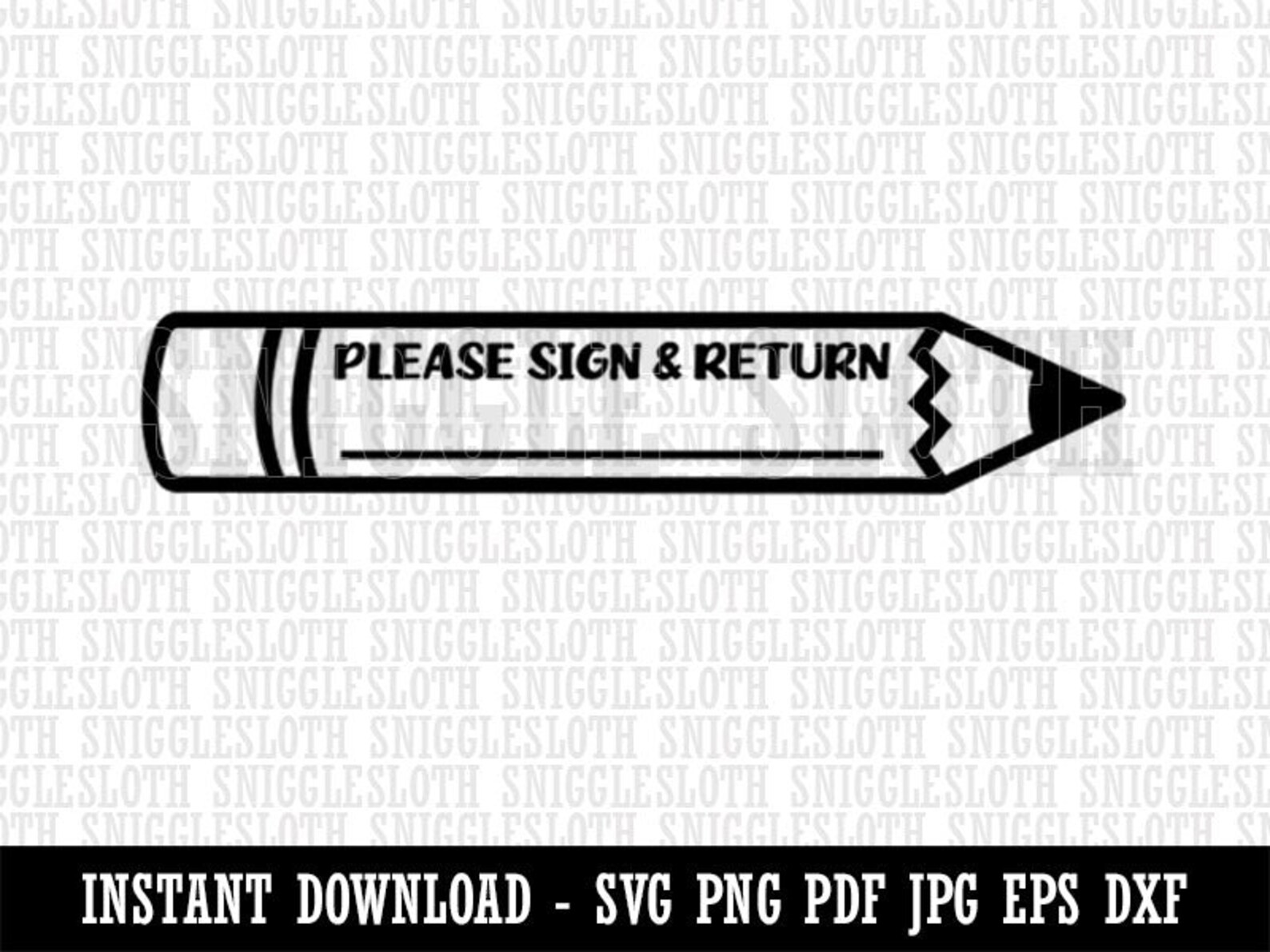 Please Sign & Return Pencil School Teacher Clipart Digital - Etsy
