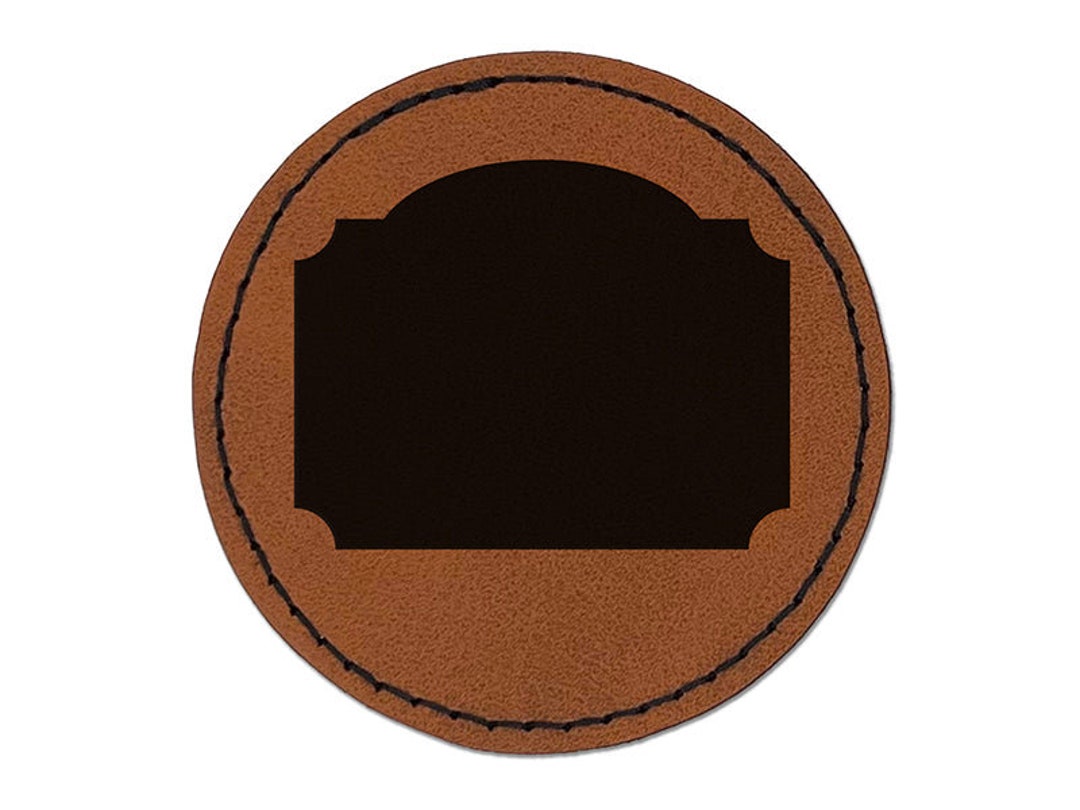 Old Timey Sign Solid Round Iron-on Engraved Faux Leather Patch - Etsy