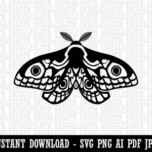 Emperor Moth Clipart Instant Digital Download AI PDF SVG Png | Etsy