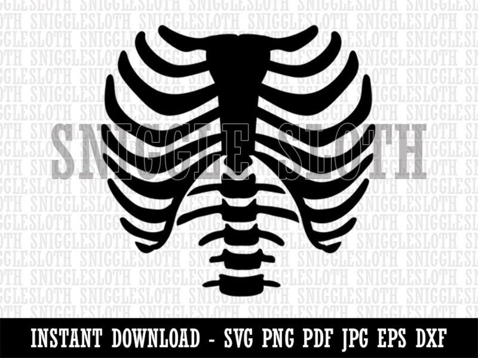 Skeleton Rib Cage Clipart Instant Digital Download SVG EPS PNG - Etsy